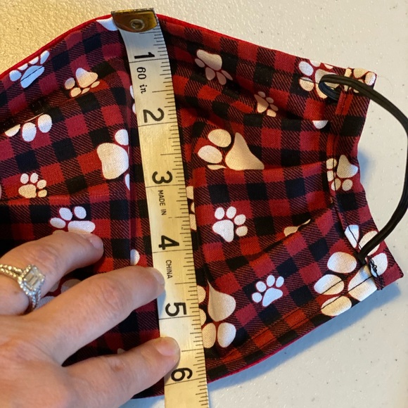 Accessories | Paw Print And Lumberjack Plaid Face Mask | Poshmark